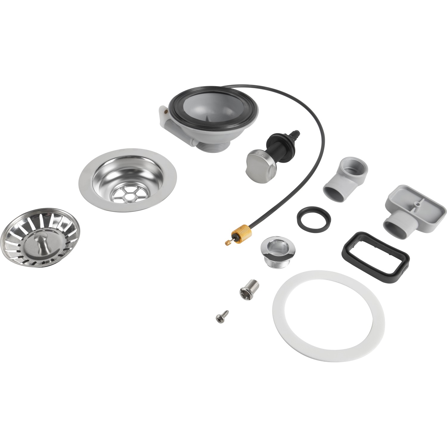 Prevex Dřezová výpusť 1 1/2" s přepadem s ovládáním chrom, pr. 114 mm ...