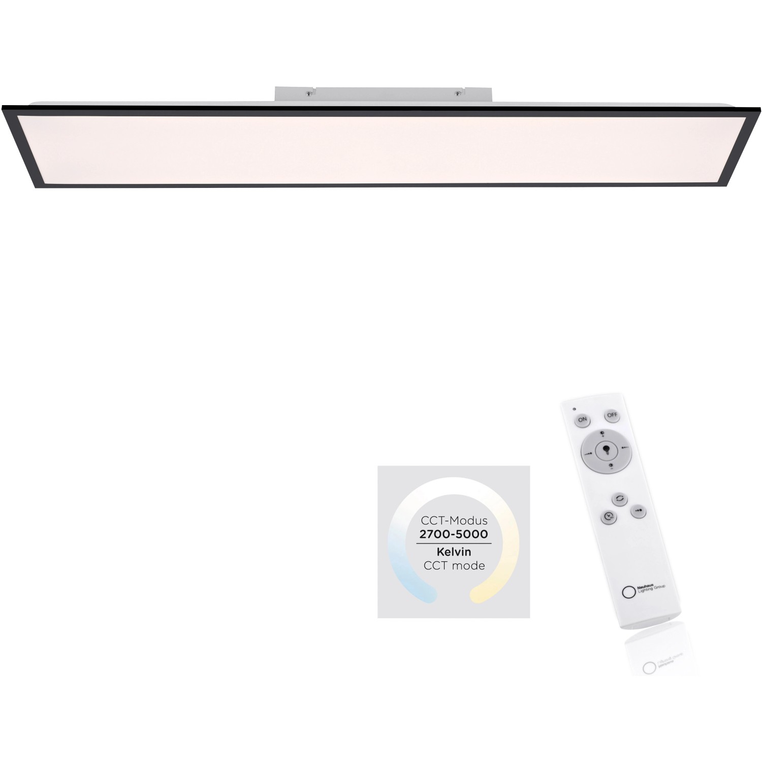 JUST LIGHT. LED panel FLAT 37W, 3200lm, 2700/4000/5000K černý 8,5 x 122 ...