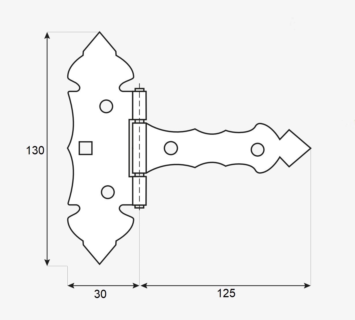 Domax Závěs brankový ozdobný ZOB 100, černá duplex, 130 x 100 mm ...