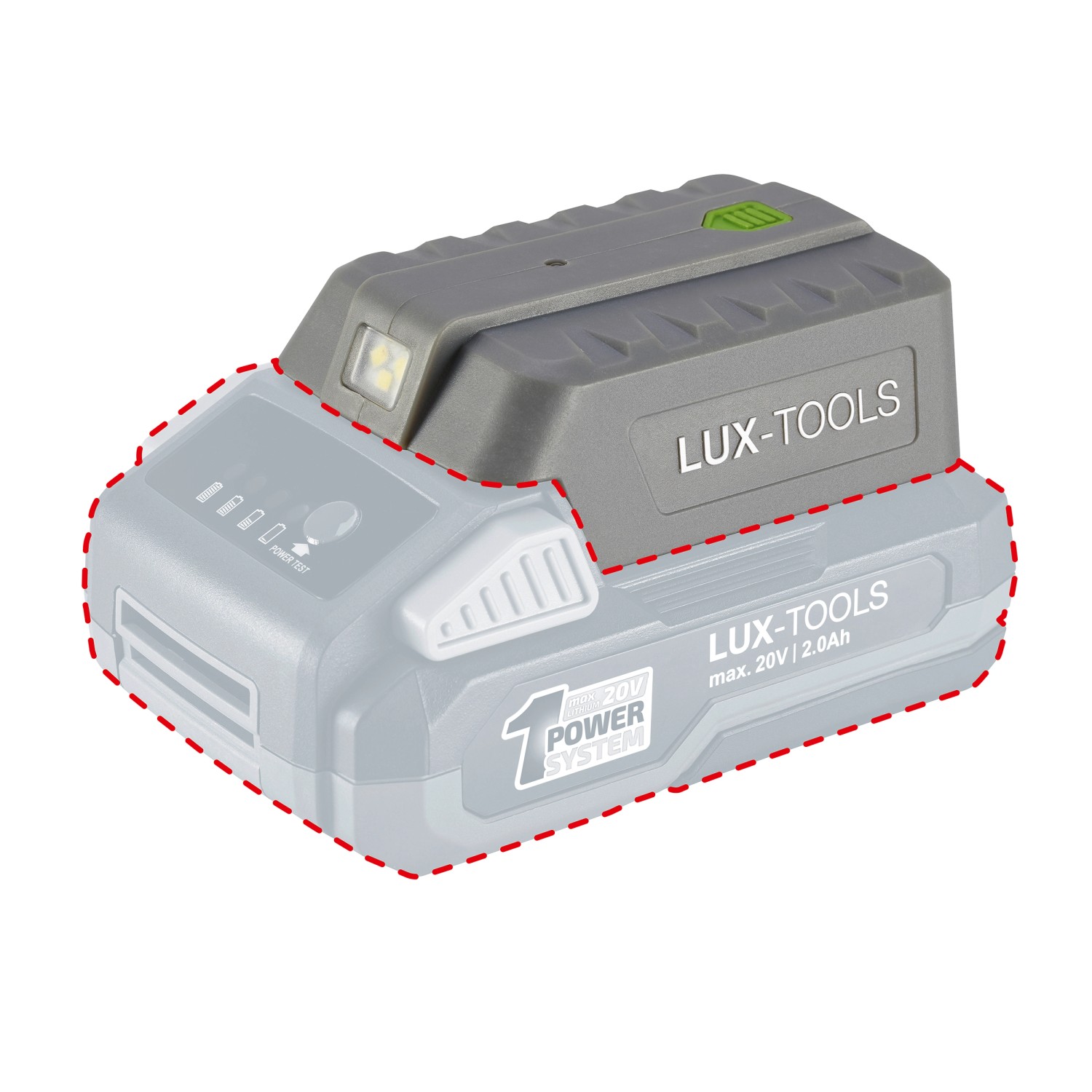 LUX-TOOLS 1 PowerSystem Aku USB adaptér s LED A-PB-20 Solo nakoupit u OBI