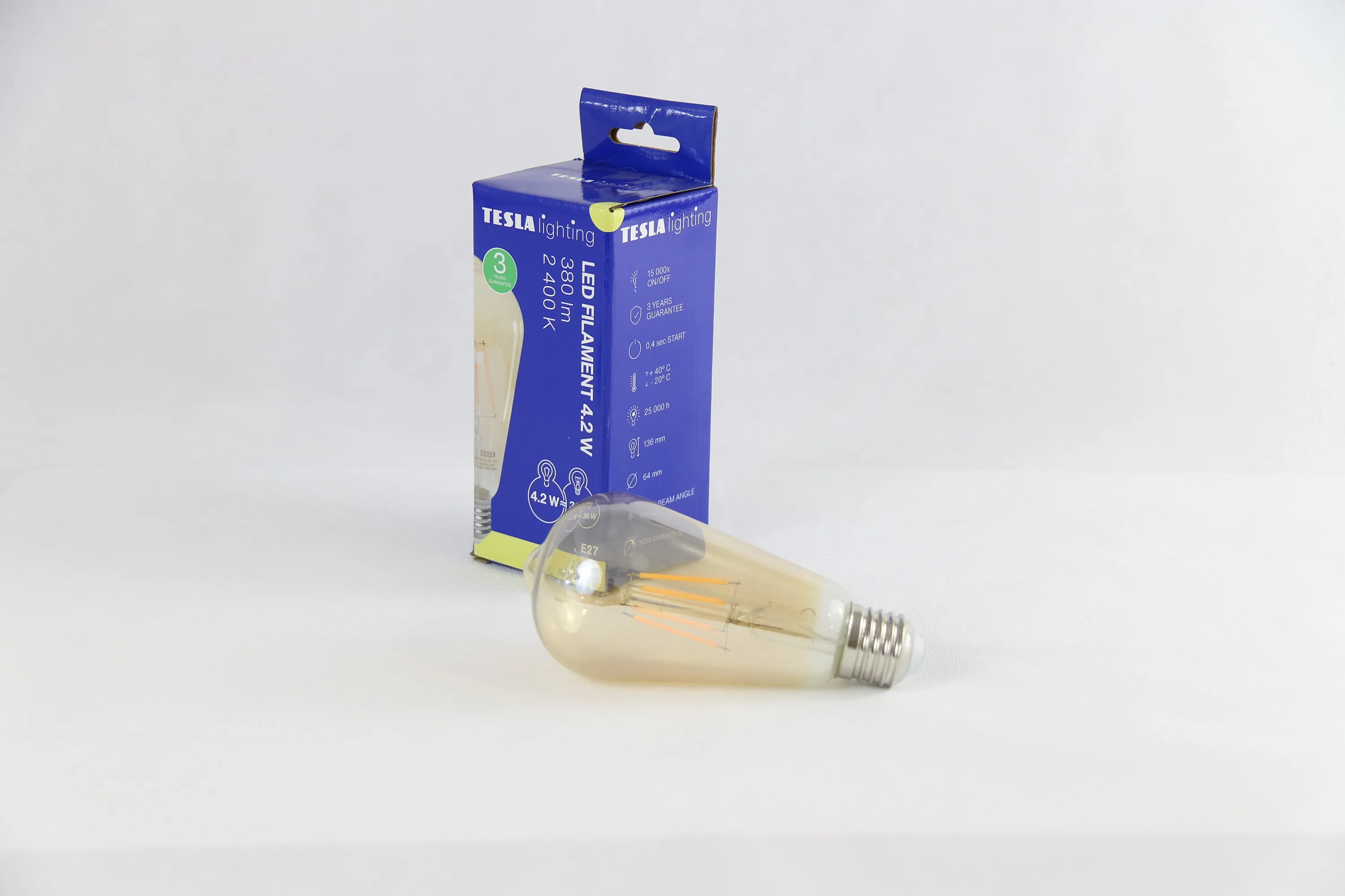 Tesla Lighting LED žárovka Cone Bulb Vintage E27, 4,2 W, 380 lm, 2400 K ...