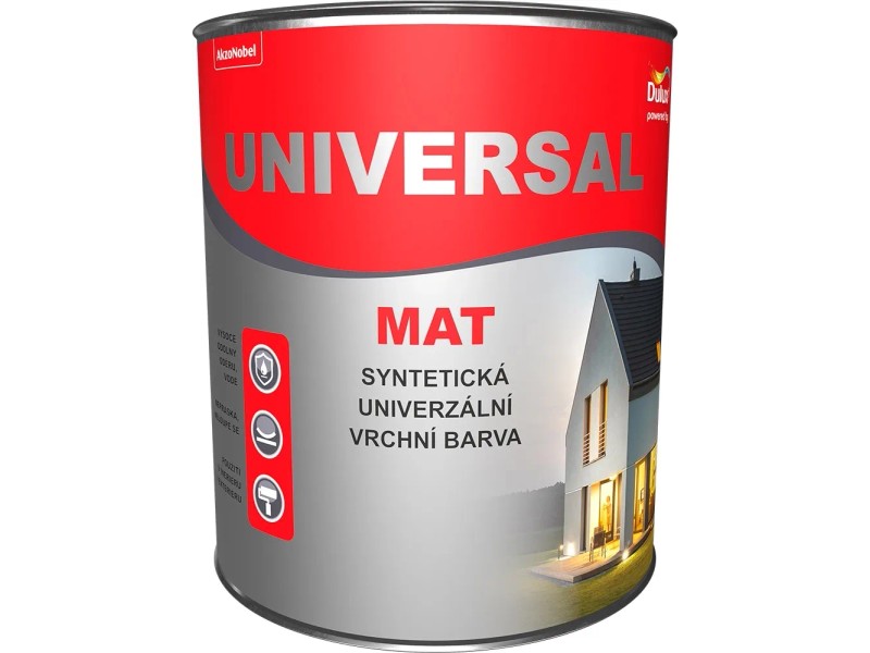 Dulux Vrchní barva na dřevo a kov UNIVERSAL MAT 100M bílá 0,75 l
