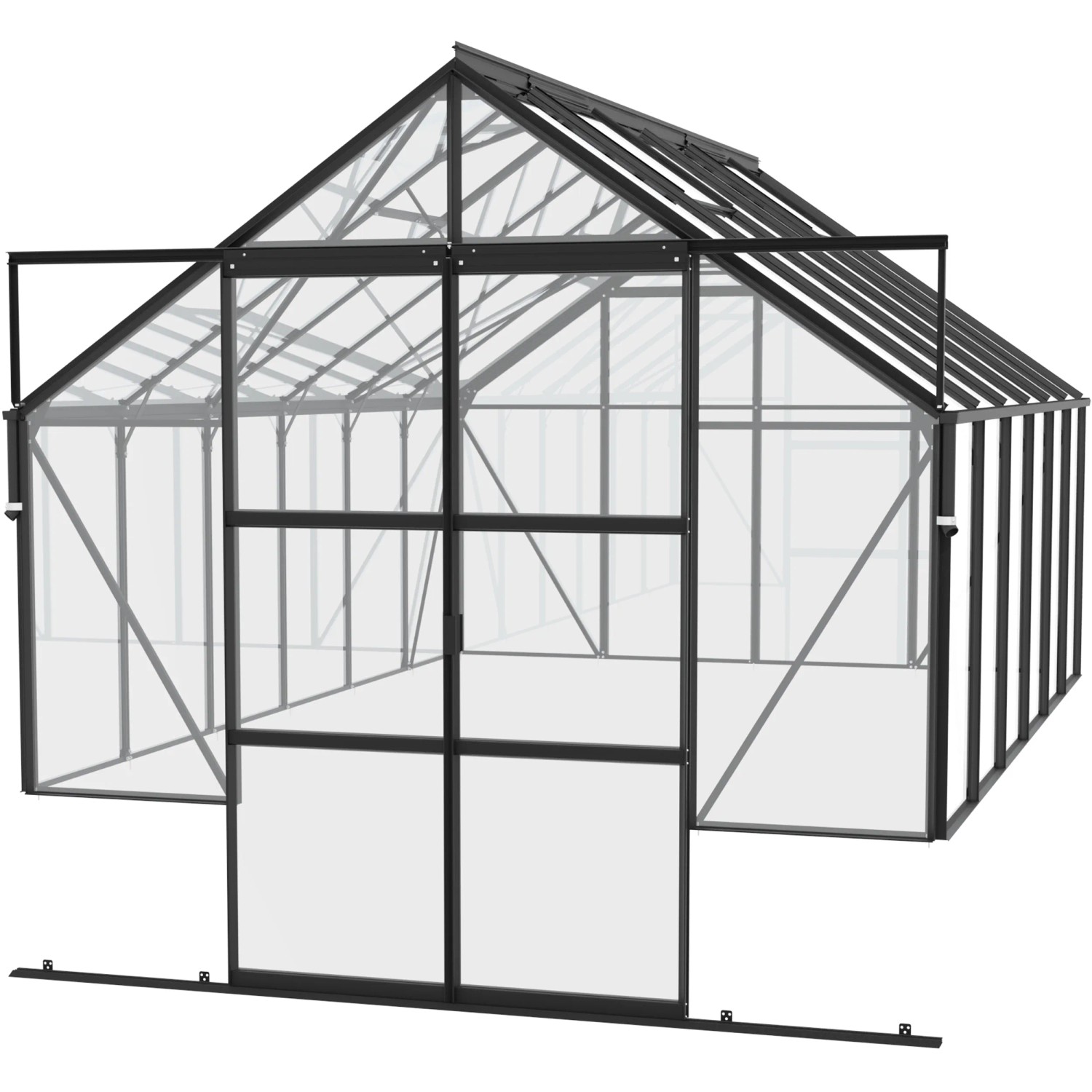 Vitavia Skleník Cassandra 9900 ESG 3 mm černý prášk.lak. 257 x 385 cm ...