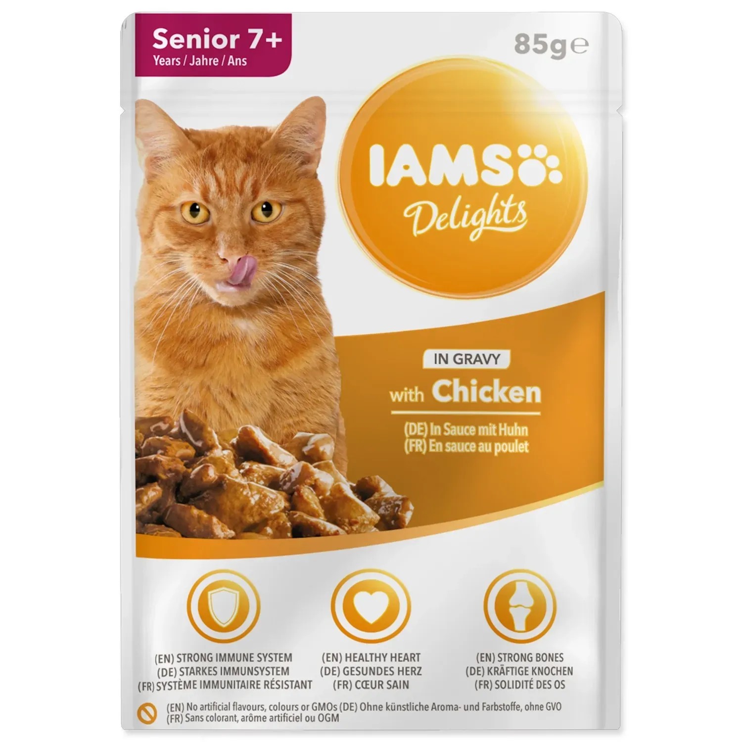 IAMS Kapsička pro kočky Delights Senior s kuřecím masem v omáčce 85 g ...
