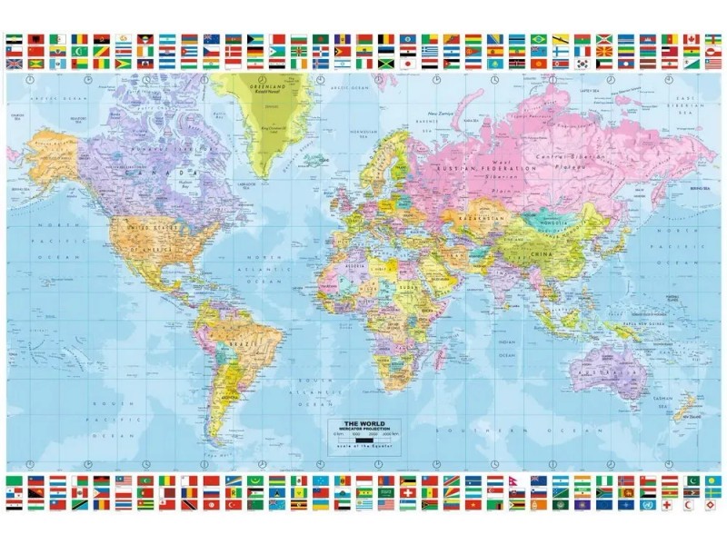 Maxiposter 61 cm x 91,5 cm World Map - Political english nakoupit u OBI