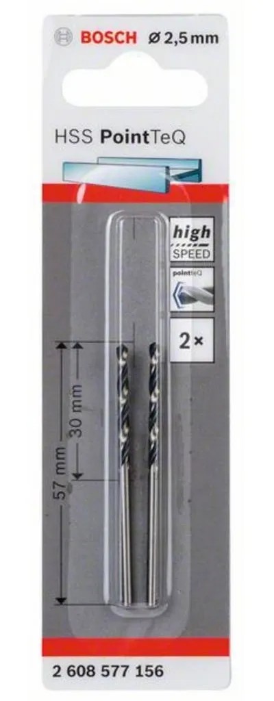 Bosch Spirálový vrták HSS PointTeQ, 2 ks, pr. 2,5 mm nakoupit u OBI