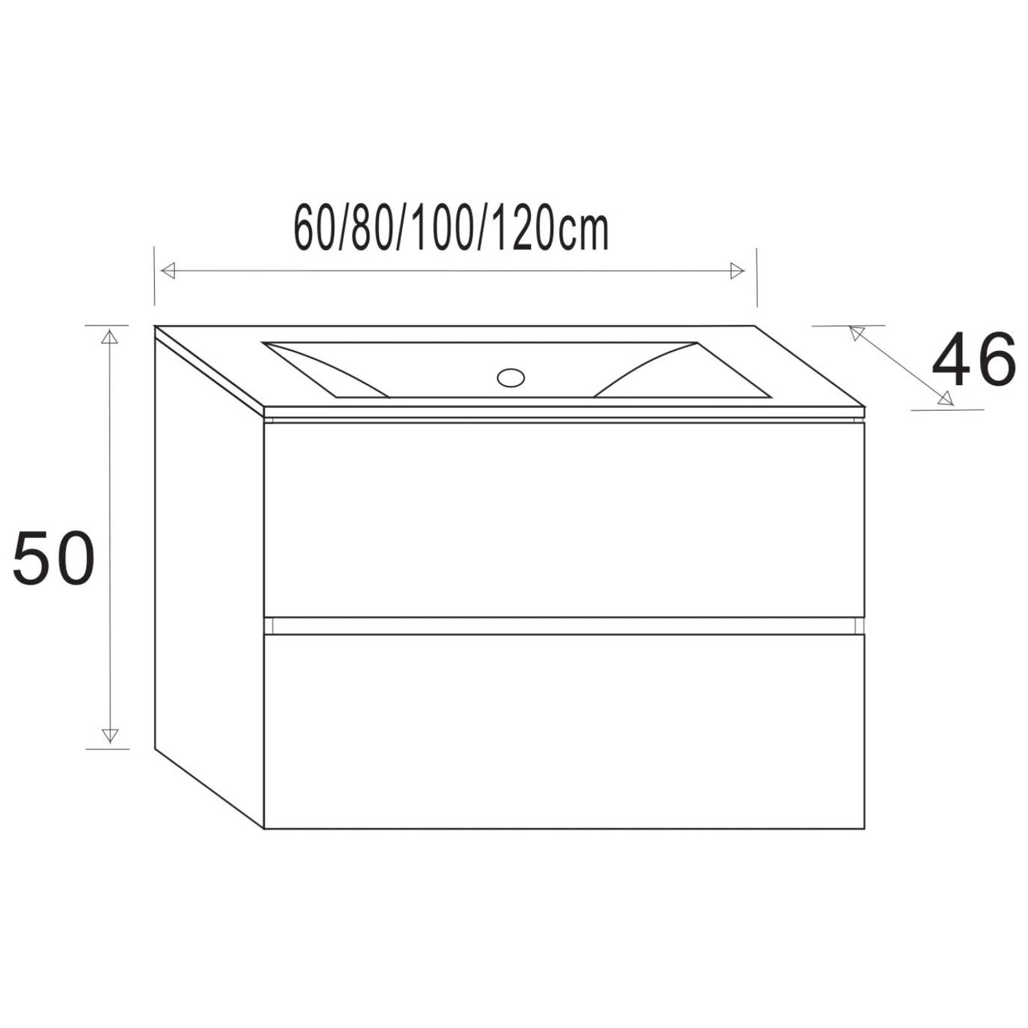 Sanotechnik Umyvadlová skříňka s umyvadlem Corbo, bílá, 60 cm nakoupit ...