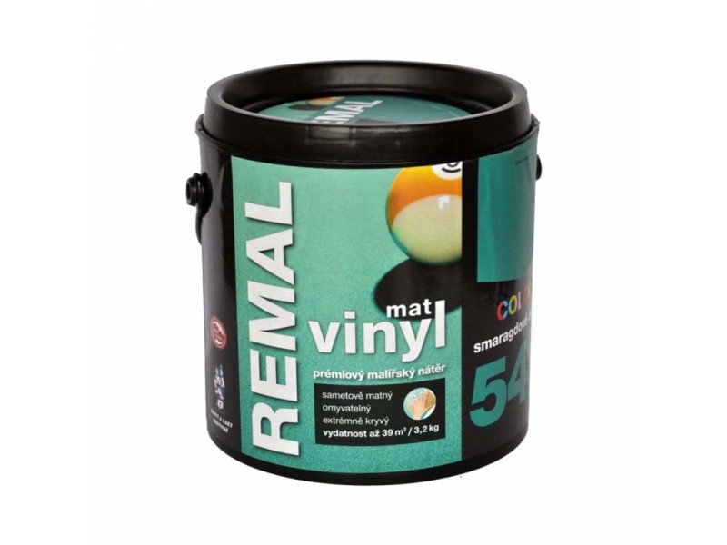 REMAL Vinyl COLOR Mat Prémiový malířský nátěr 540 smaragdově zelená 3,2 ...