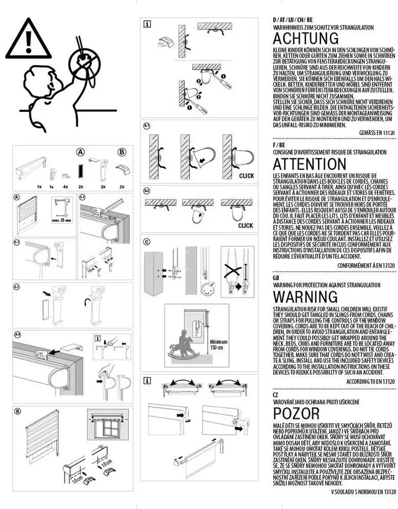 Gardinia Roleta EasyFix Double krémová 75 x 150 cm koupit v OBI