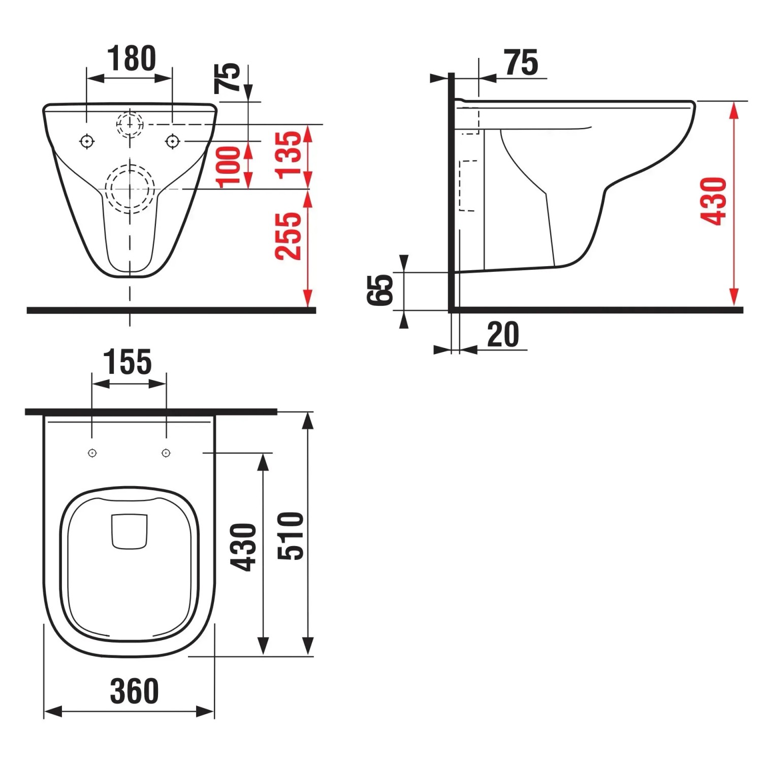 JIKA Závěsné WC Deep by Jika rimless vč. sedátka Deep by Jika slowclose ...