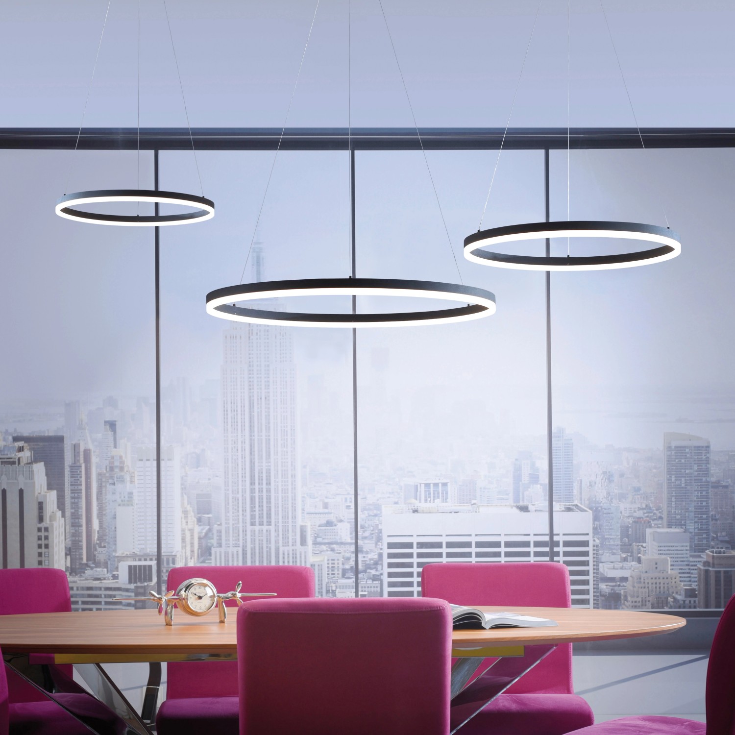 Paul Neuhaus Závěsné LED svítidlo Titus, 52W, 6600lm, antracit, pr. 80 ...