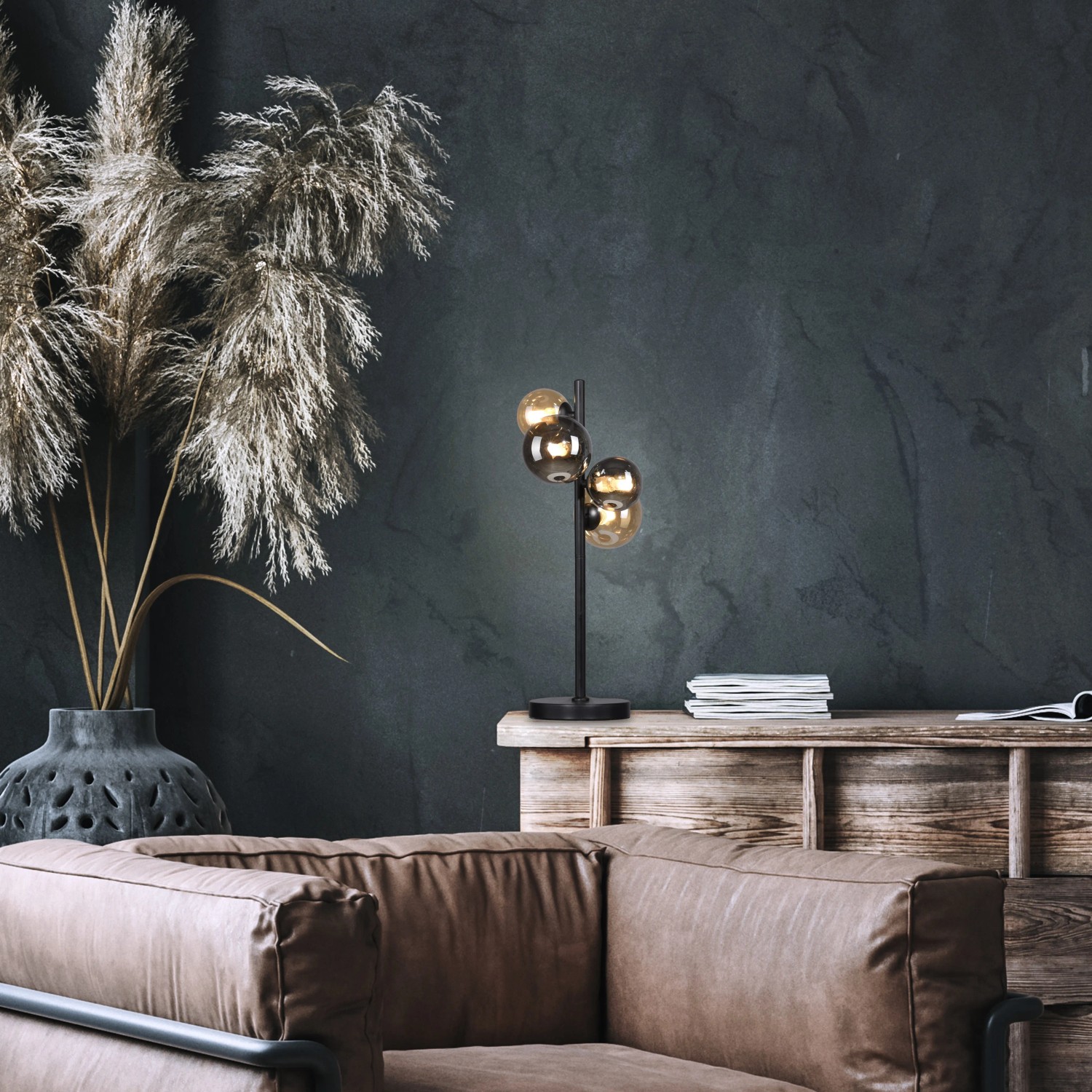 Paul Neuhaus Stolní lampa Popsicle 4bodová, černá, pr. 24 x 48 cm ...