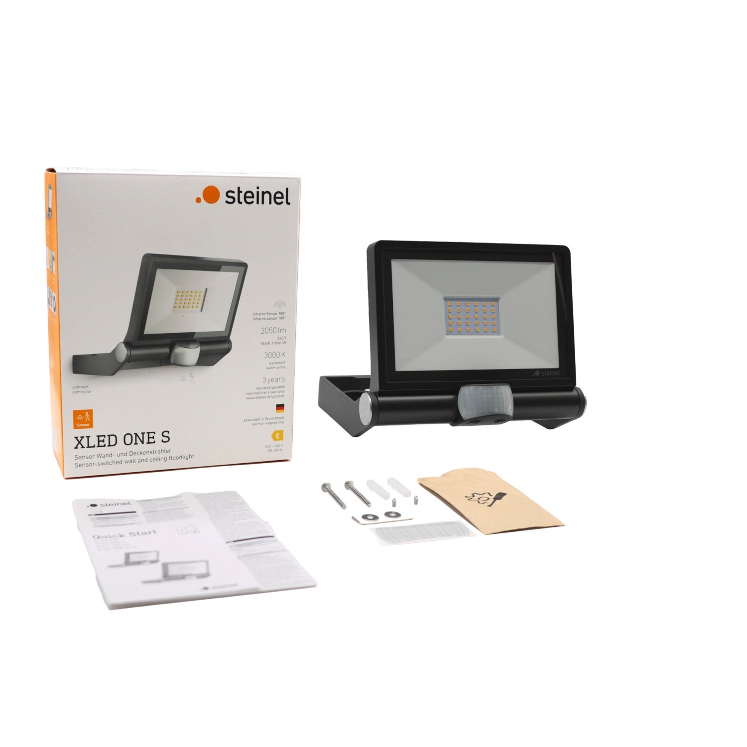 Steinel LED reflektor XLED ONE S 18,6W 2050lm 3000K antracit 202 x 229 ...