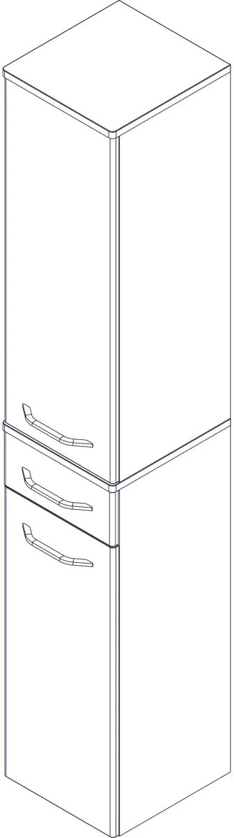 Fackelmann Koupelnová závěsná vysoká skříňka MILANO bílá 302 x 1652 x ...