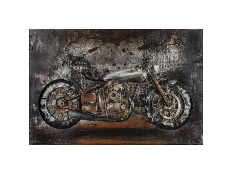FALC Kovový obraz 3D motorka černá/červená, 40 x 60 cm
