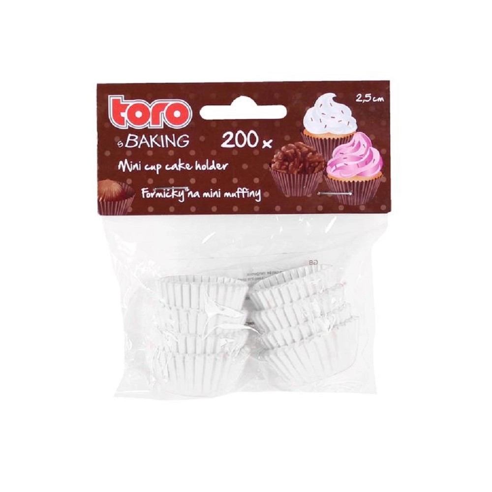 Toro Papírové košíčky na mini muffiny bílé, 2,5 x 1,5 cm, 200 ks ...