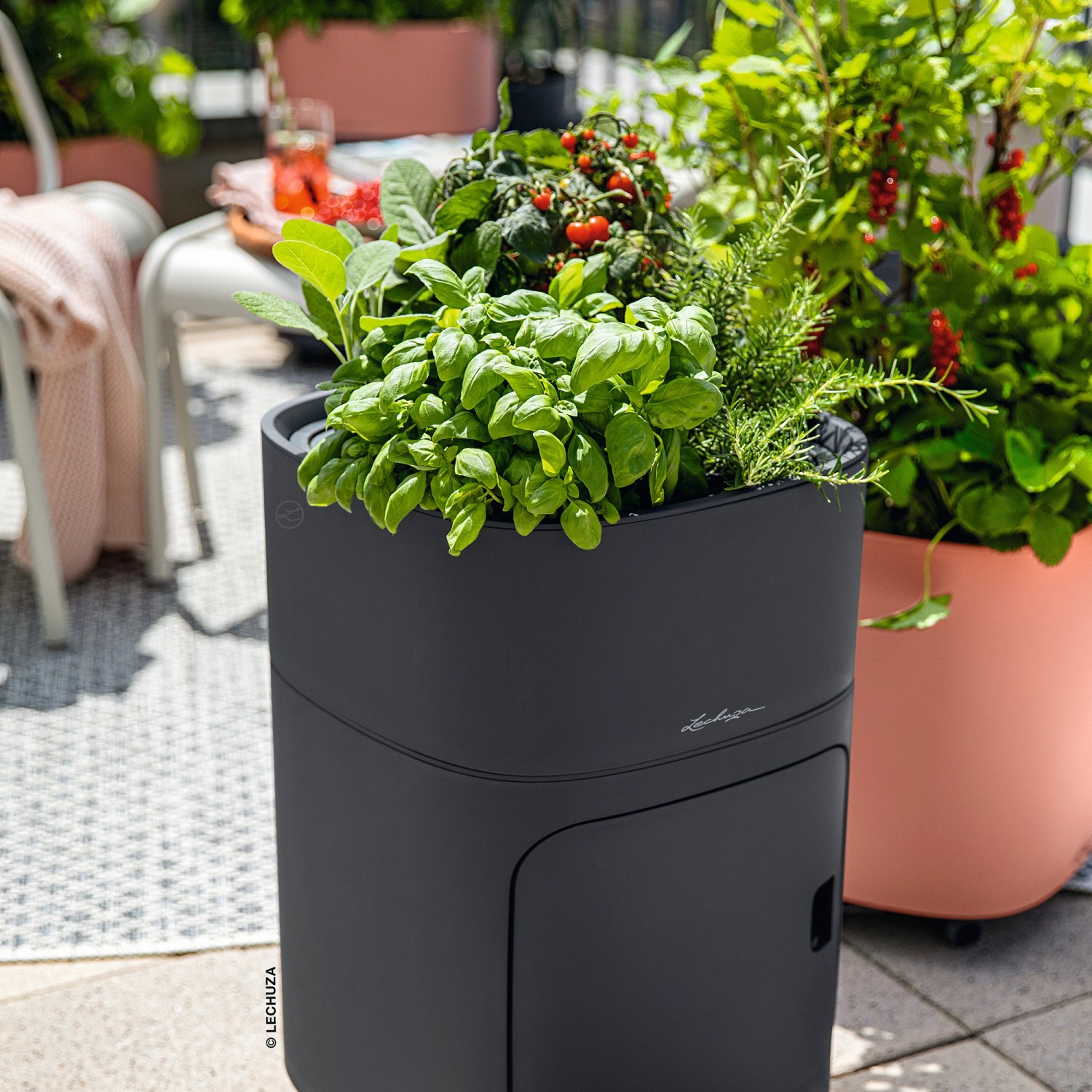 Lechuza Květináč Pila Color Stick System, břidlicově šedá, 35 x 35 x 17 ...