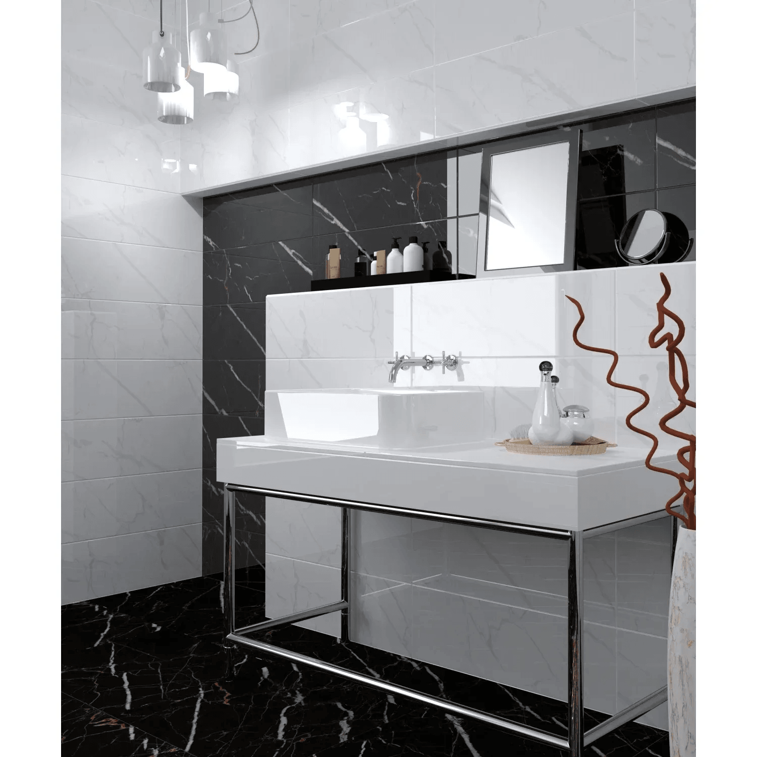 Obklad Luxor Black 25 x 75 cm