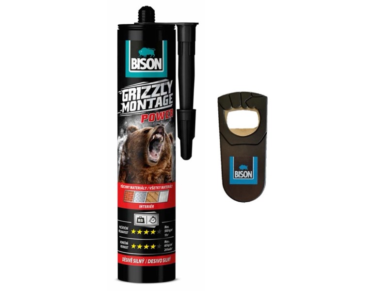 BISON Lepidlo Grizzly Montage Extreme White 1 x 370 g + Multi Tool nakoupit u OBI