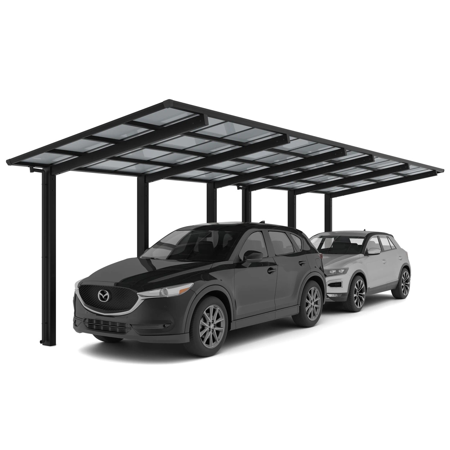Ximax Alu přístřešek na 2 auta Linea Typ 110 Tandem černá 273 x 983 cm
