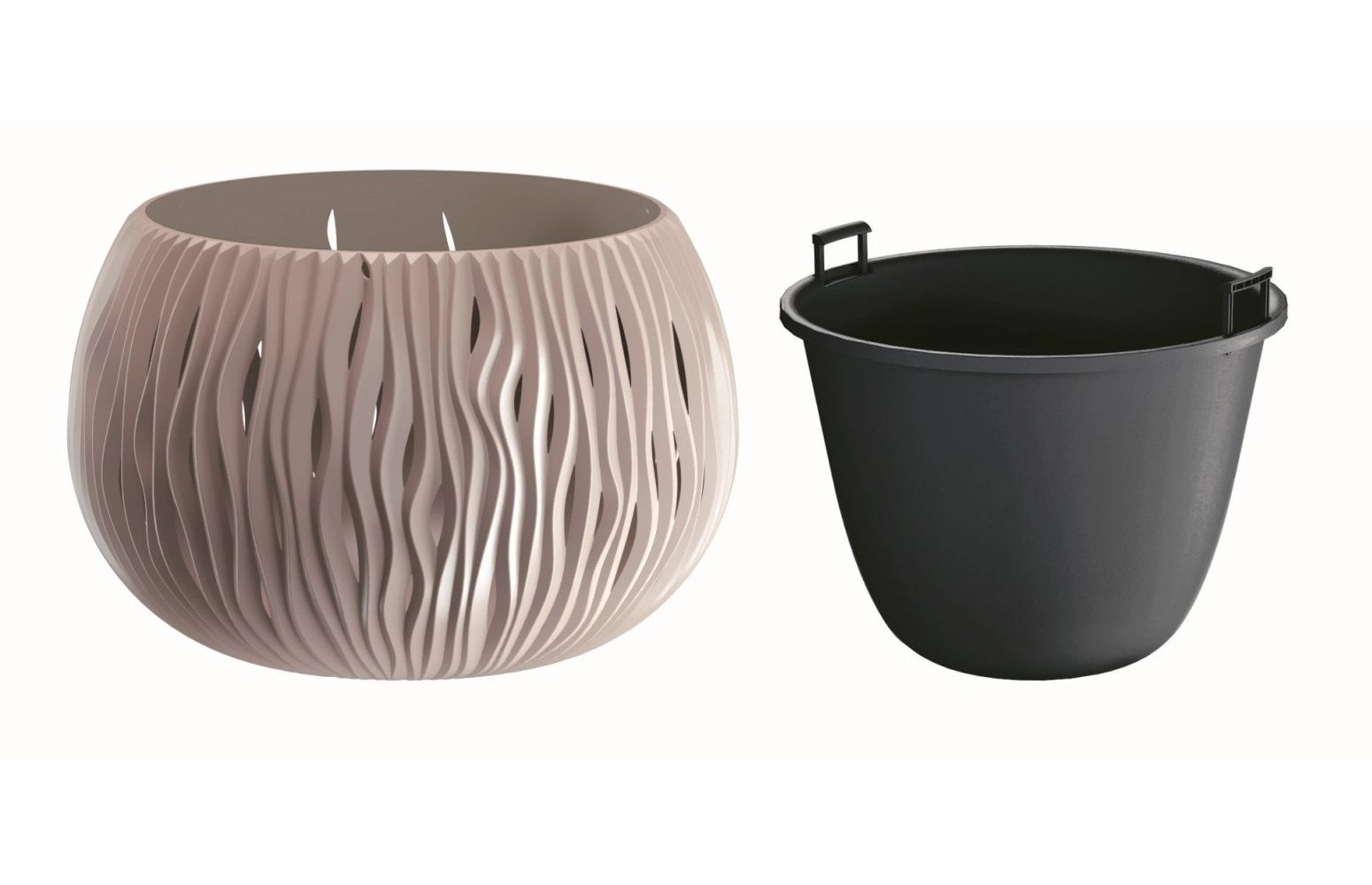 Prosperplast Květináč s vkladem Sandy Bowl 29 cm, mocca nakoupit u OBI