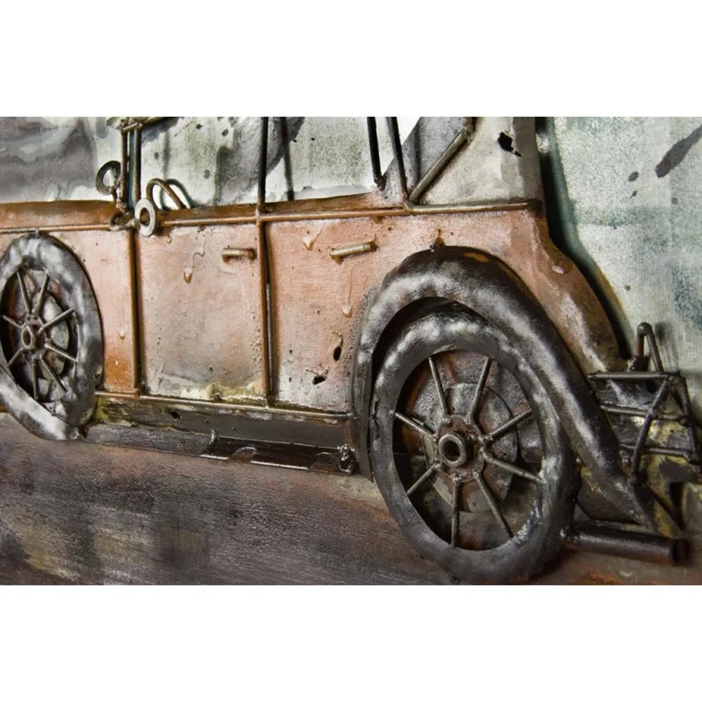 FALC Kovový obraz 3D Auto červené 40 x 80 cm