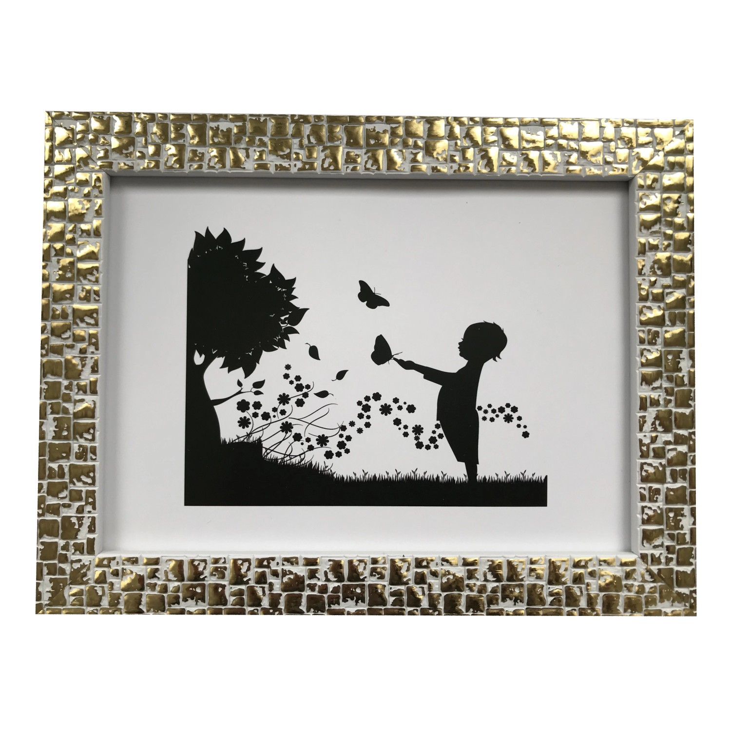 Bondecor Fotorámeček plastový strukturovaný, lišta 19/13 mm, zlatý, 10 ...