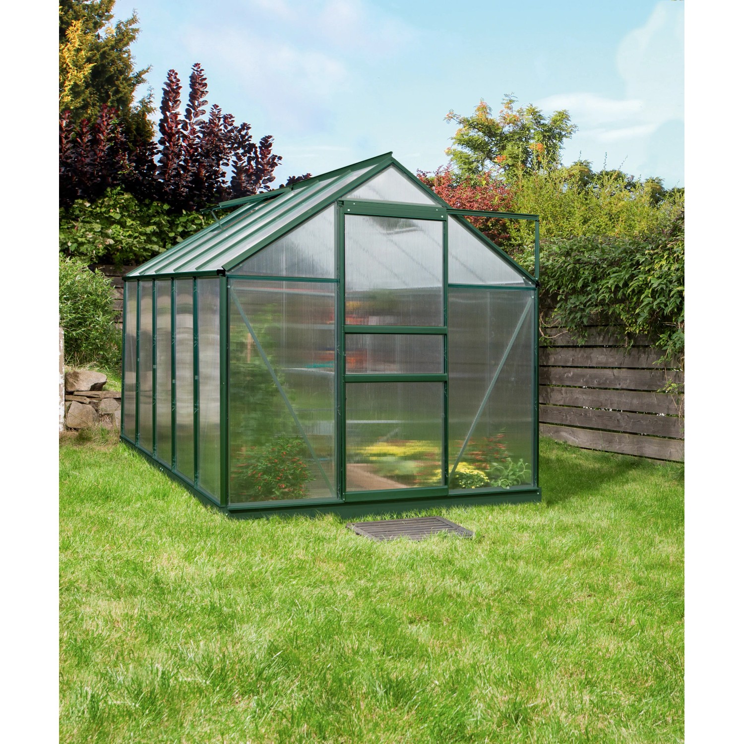 Vitavia Skleník Planet 6200 HKP 6 mm zelený práškově lakovaný 195 x 323 ...