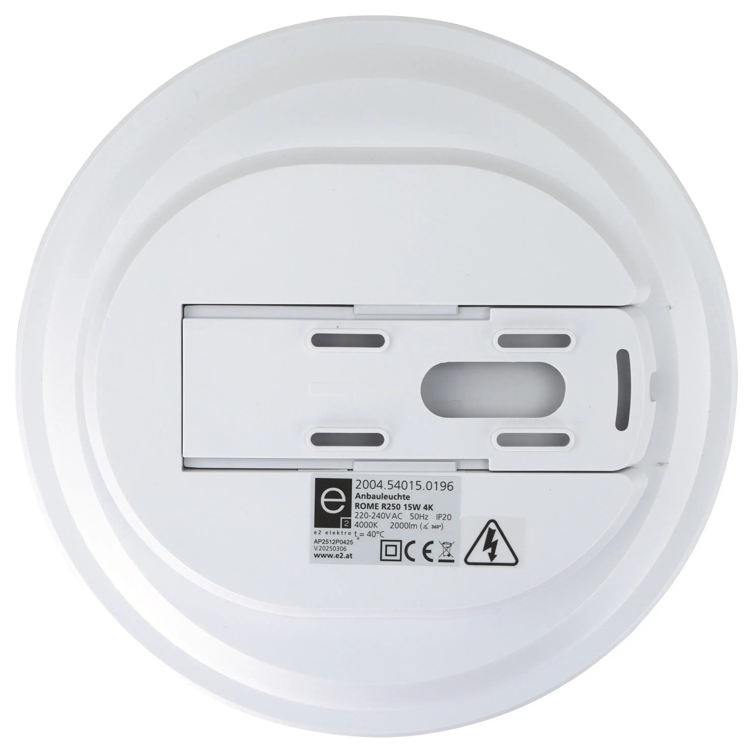 e2 elektro LED stropní svítidlo ROME, 15W, 2000lm, 4000K, IP20, pr. 25 ...