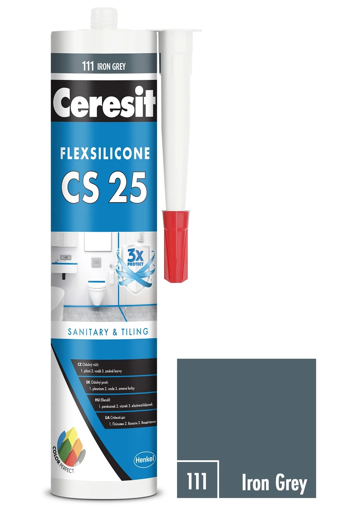 CERESIT CS 25 Sanitární silikon 111 Iron Grey 280 ml