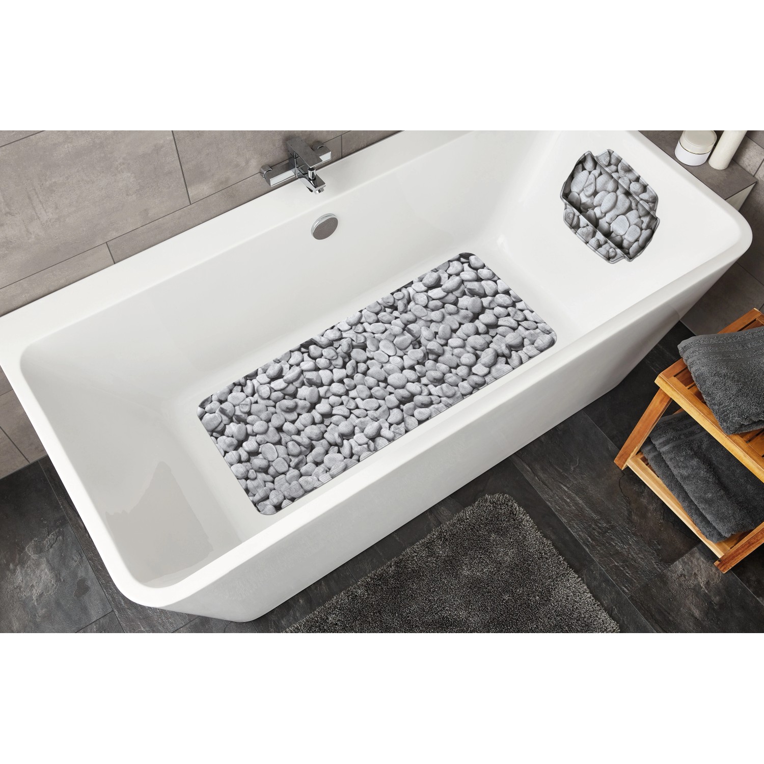 Kleine Wolke Protiskluzová podložka do vany Stepstone šedá 36 x 92 cm ...