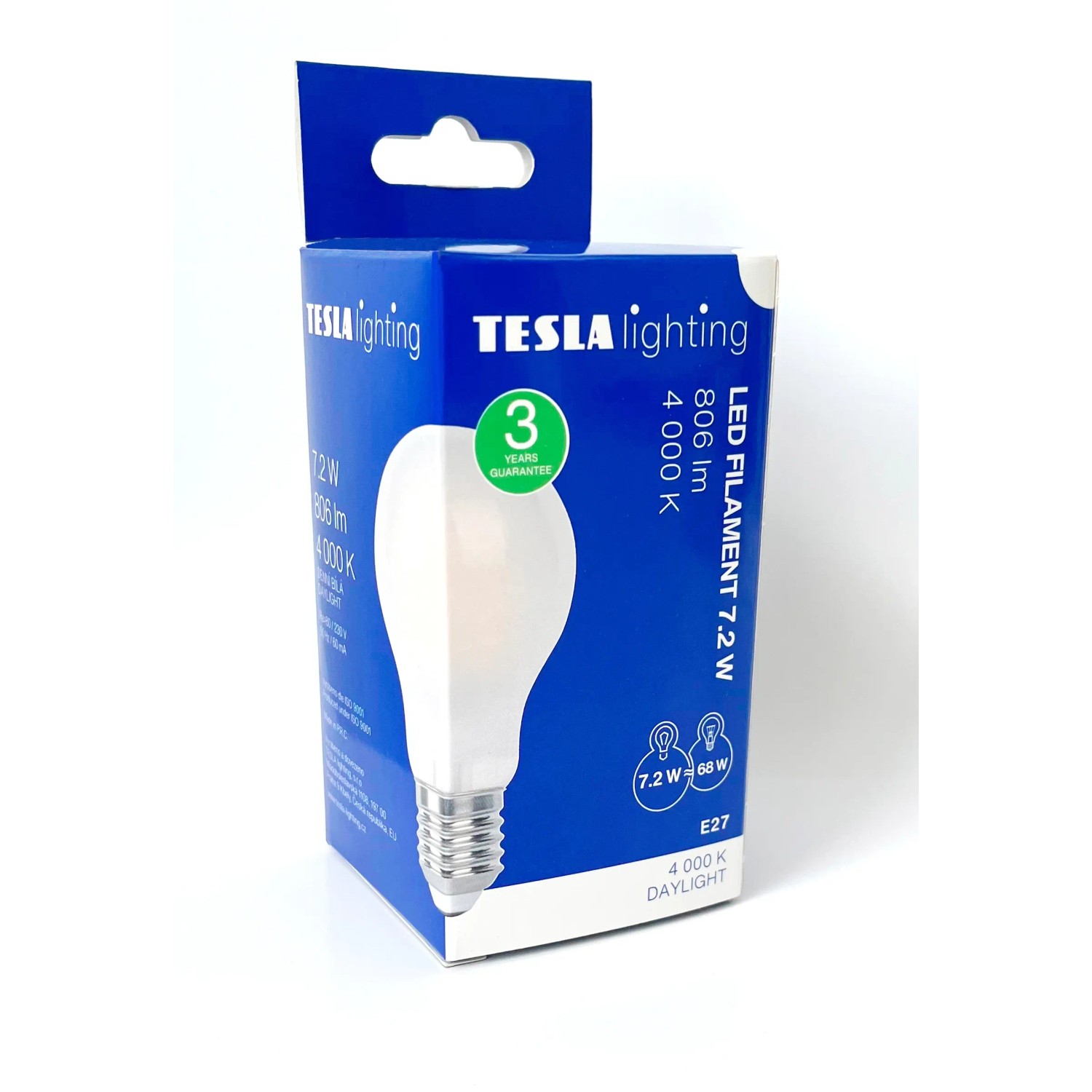 TESLA LED žárovka Filament Bulb Milky A60, E27, 7,2W, 230V, 806lm ...