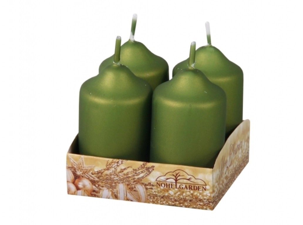 Nohel Garden Adventní svíčky matné metalické, olivové, 4 ks, pr. 4 x 7 ...