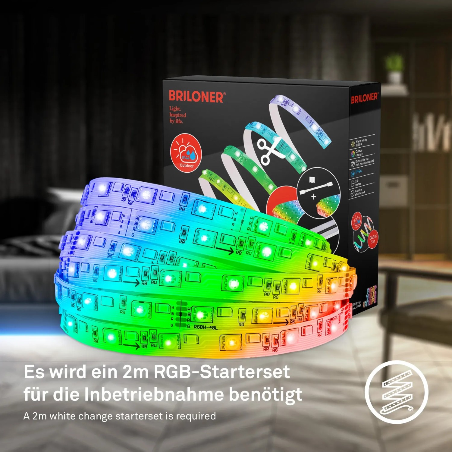 Briloner LED pásek samolepicí IP44, RGBW, doplňková sada, 4 m nakoupit ...