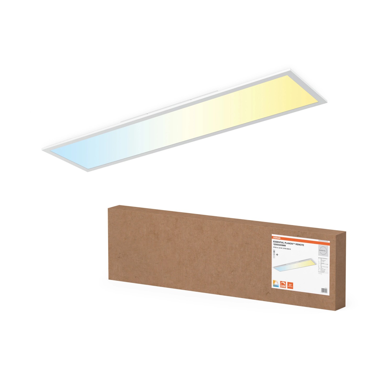 Osram LED panel ESSENTIAL bílý 33W, 3000lm, 2700-6500K, 1195 x 60 x 295 ...
