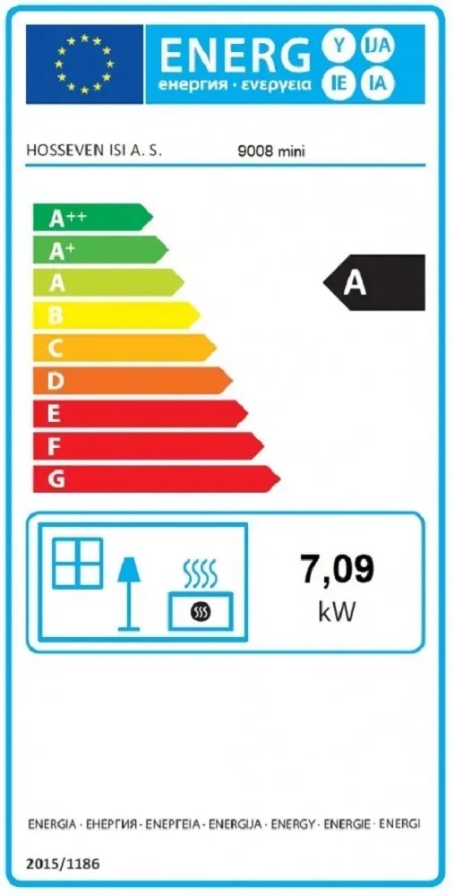 Hosseven Krbová kamna 9008 Mini 7,09 kW, bordó, 41 x 38,2 x 80 cm