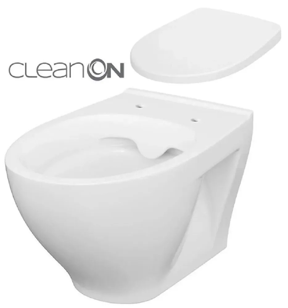 Cersanit Závěsná WC mísa Moduo Clean On + WC sedátko Moduo Slim ...