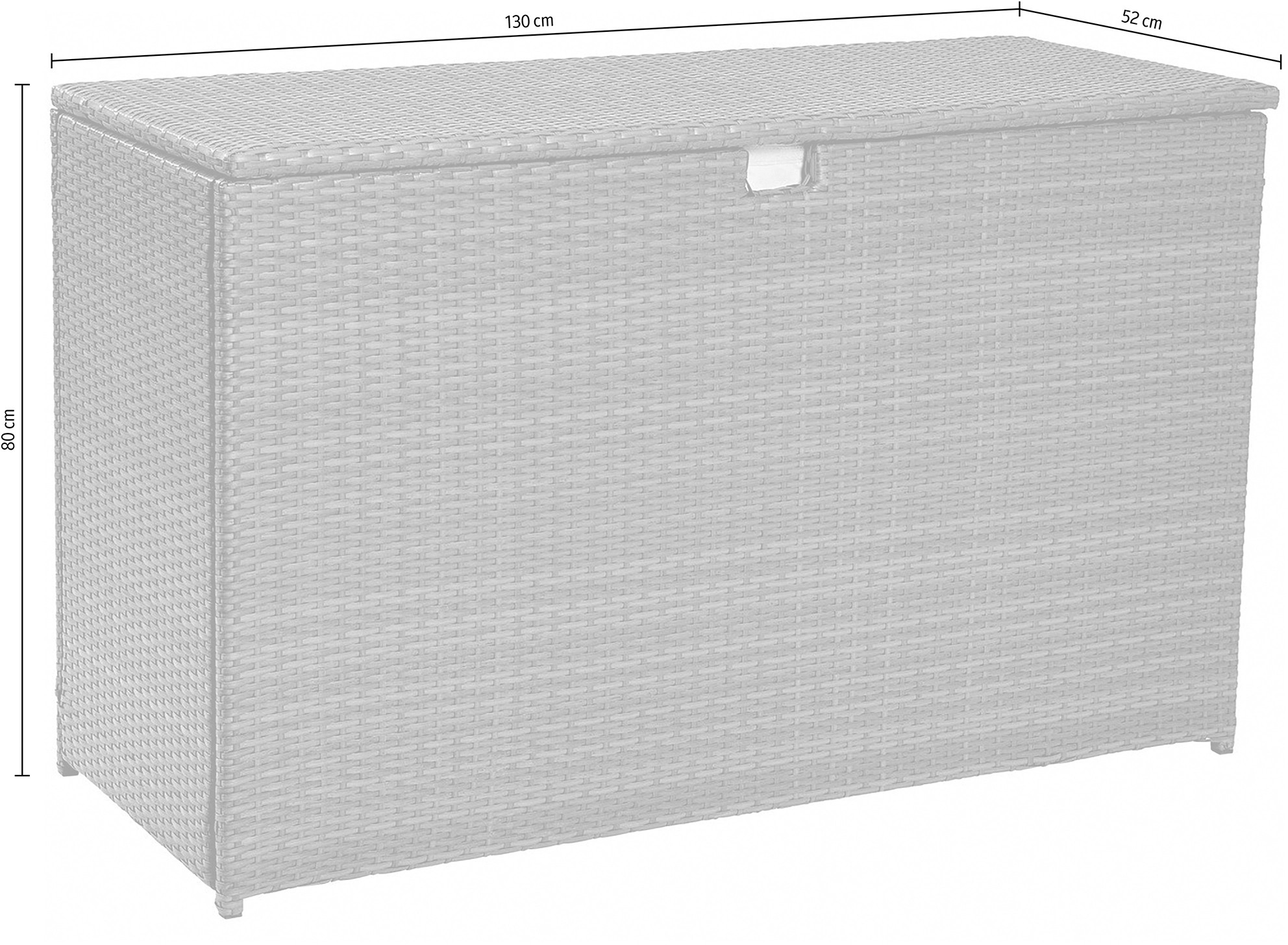 OBI Box na polštáře Davenport, polyratan/hliník, grafit, 80 x 130 x 52 ...