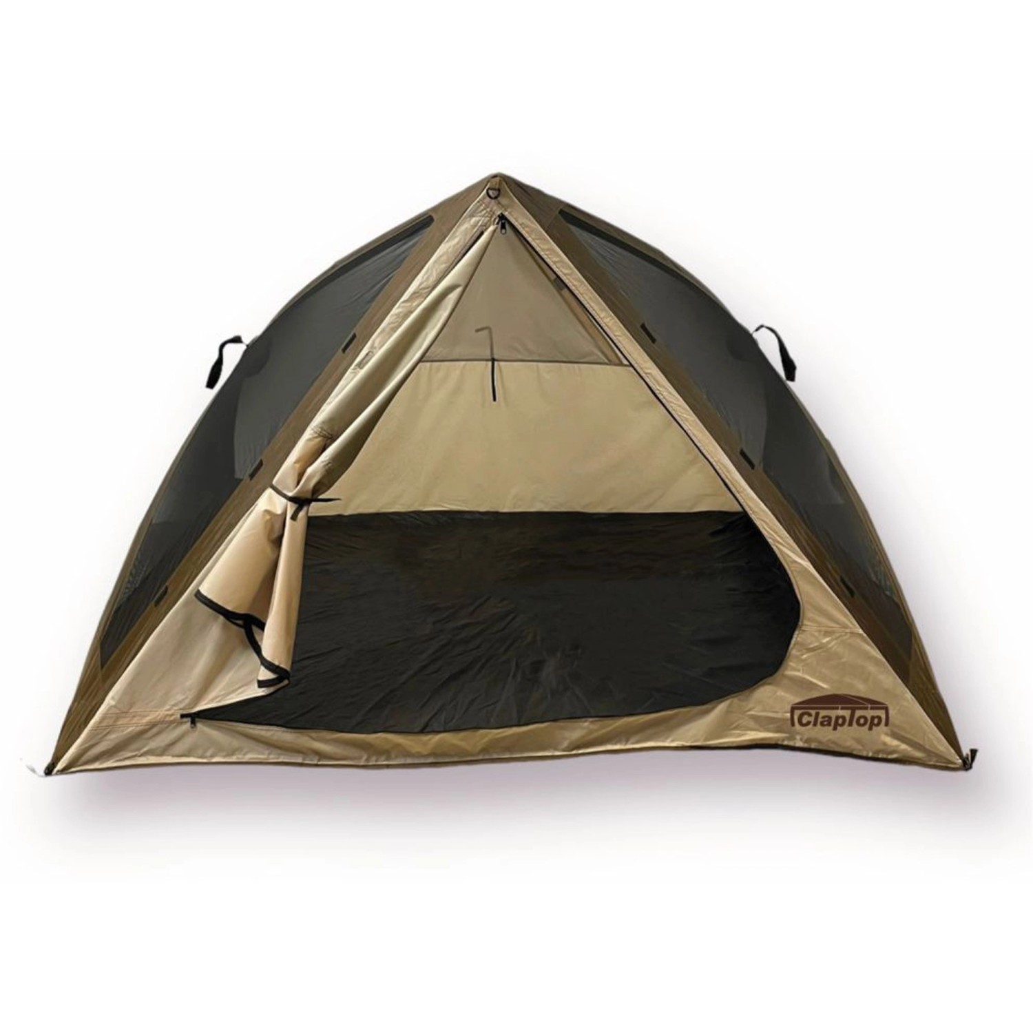 ClapTop Rychloskládací multifunkční stan 3v1, khaki, 210 x 210 x 125 cm ...