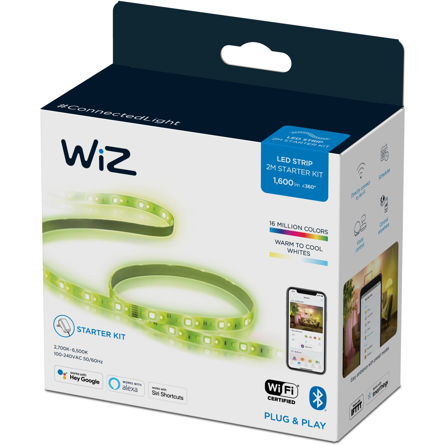 WiZ Chytrý LED pásek Colors Starter Kit, 20 W, 1600 lm, RGBW 2700-6500 K, 2 m nakoupit u OBI