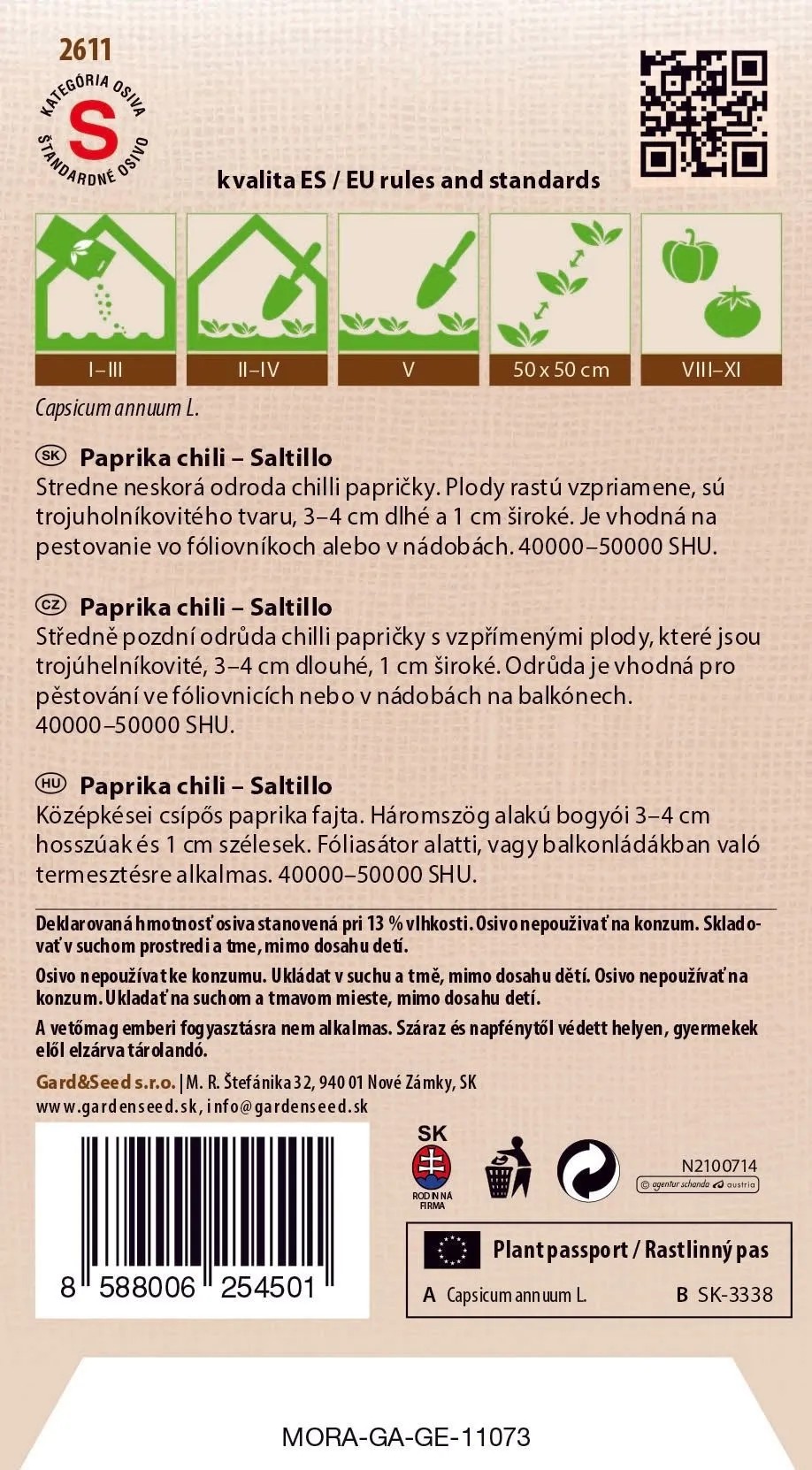 GardenSeed Premium Semínka Paprika chilli Saltillo 40.000-50.000 SHU ...