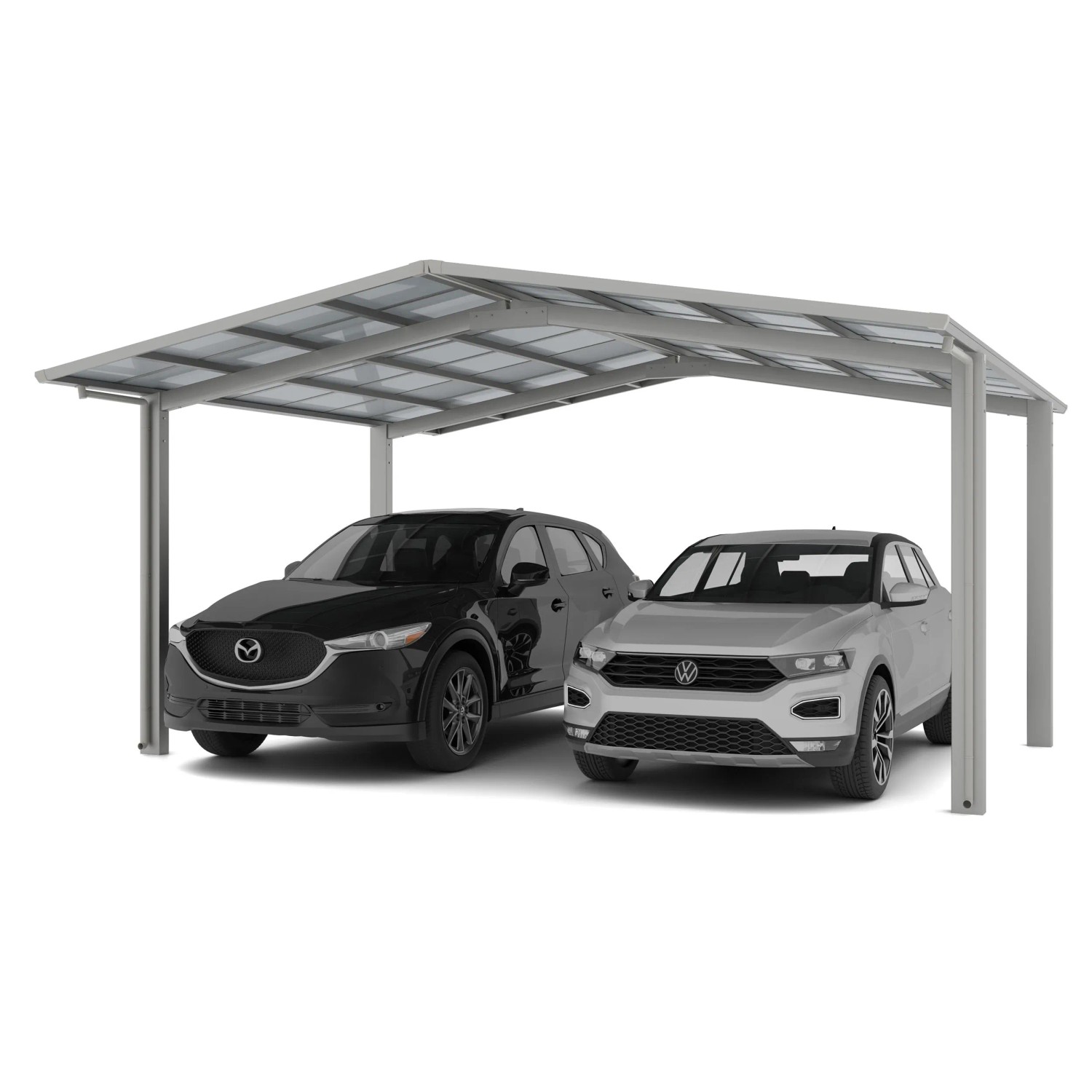 Ximax Alu přístřešek na 2 auta Linea Typ 80-M vzhled oceli 546 x 495 cm