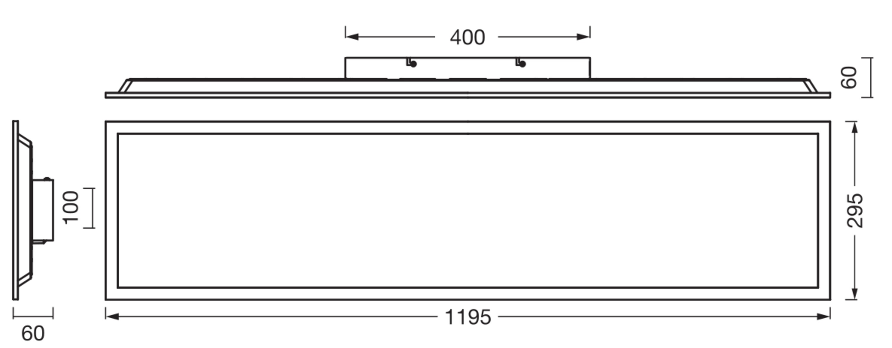 Osram LED panel ESSENTIAL bílý 33W, 3000lm, 2700-6500K, 1195 x 60 x 295 ...