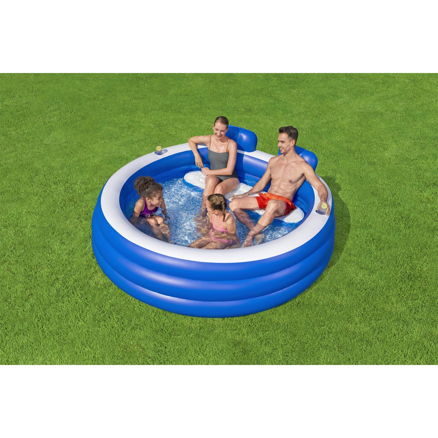 Bestway Nafukovací rodinný bazén Splash Paradise 231 x 219 x 79 cm