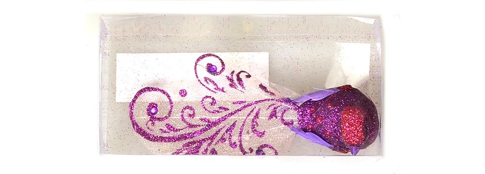 Ptáček na klipsu s třpytivým ocáskem, fialový koupit v OBI