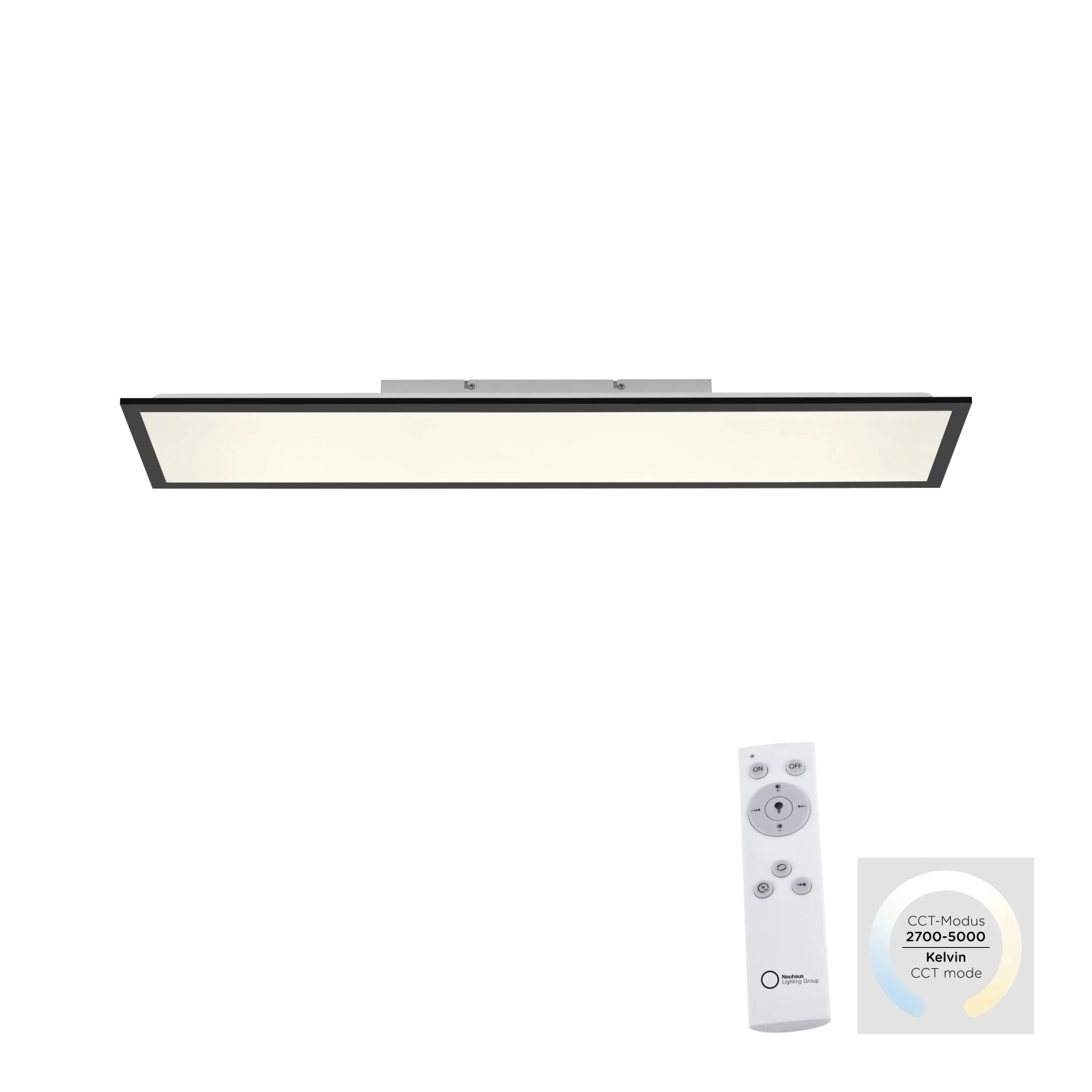 JUST LIGHT. LED panel FLAT 20 W, 1800 lm, 2700-5000 K černý, 6,5 x 100 ...