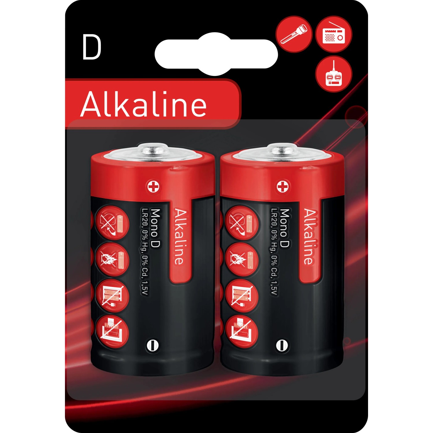 VLC Alkalické baterie Mono D LR20 1,5 V, 2 ks