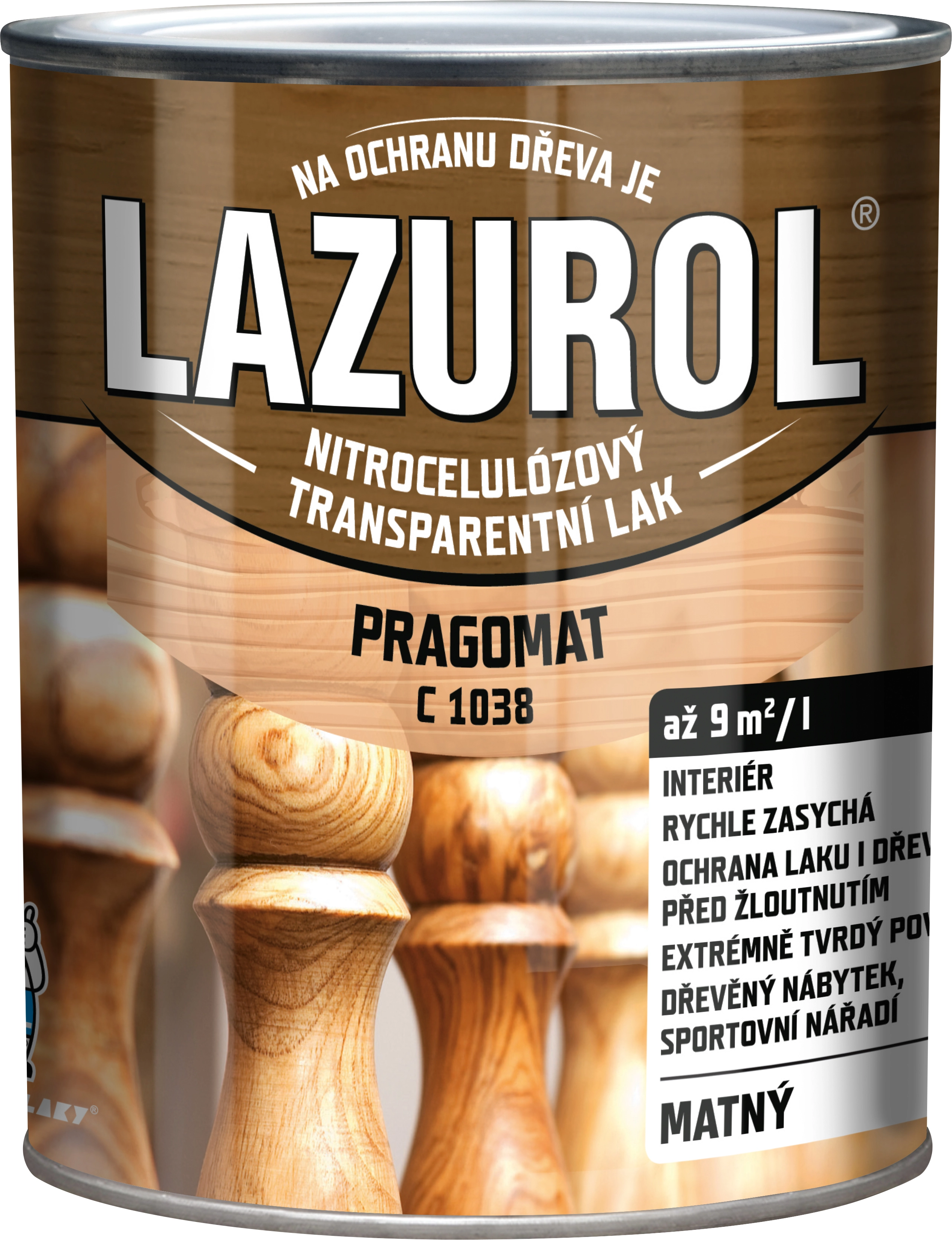 Lazurol Nitrocelulózový lak na dřevo Pragomat C1038 matný 750 ml koupit ...