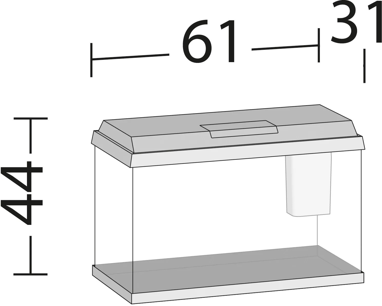 Juwel Aquarium Akvarijní set Primo LED, černý, 70 l, 61 x 31 x 44 cm ...