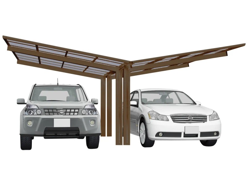 Ximax Alu přístřešek na 2 auta Linea Typ 60-Y bronzová 548 x 495 cm ...